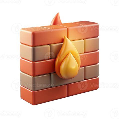 Dramatic Creative Firewall Illustration With Brick Texture Cutout