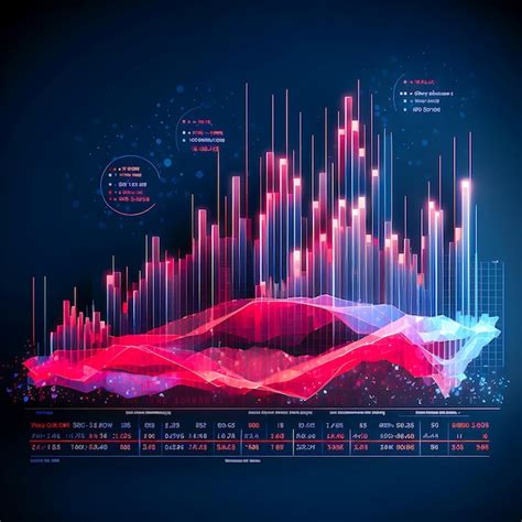 premium photo a graph with a line graph in red and blue