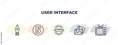 Outline Icons Set From User Interface Concept Editable Vector Included Delete Anchor Point