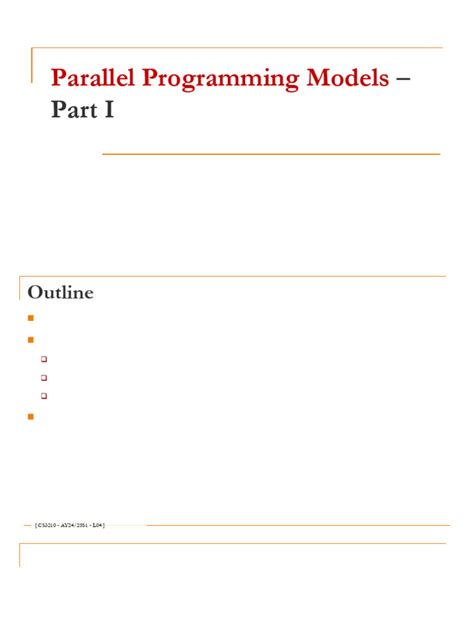 L04 Parallel Programming Models I Pdf Parallel Computing Computer Architecture