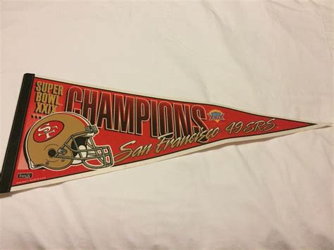 Vintage San Francisco 49ers Nfl Super Bowl Xxix 1995 Pennant Flag
