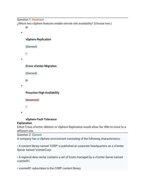 Vcp Practice Test 1 Simulator 1 Pdf Virtualization Server Computing