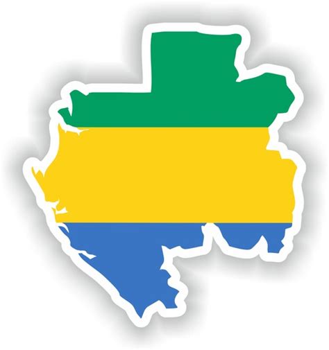 Gabon Map Sticker Flag For Laptop Book Fridge Guitar Etsy