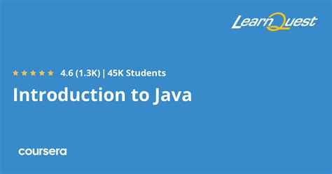 Introduction To Java Coursya