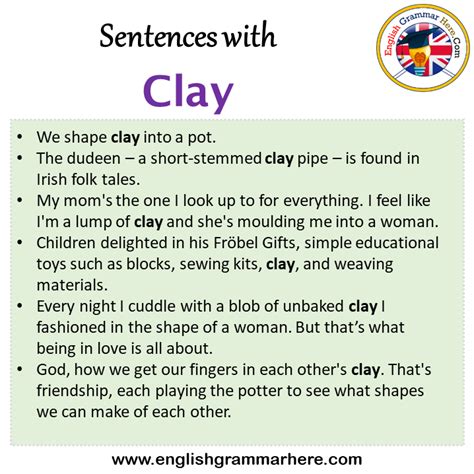 Sentences With Clay Clay In A Sentence In English Sentences For Clay