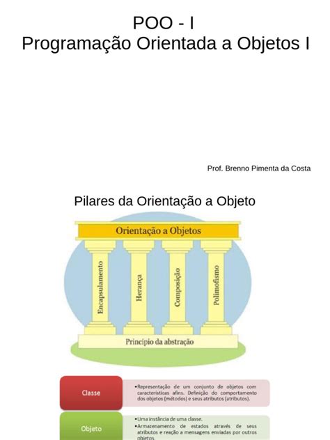 Aula Única Programação Orientada Objetos 1 Pdf Classe Programação De Computadores