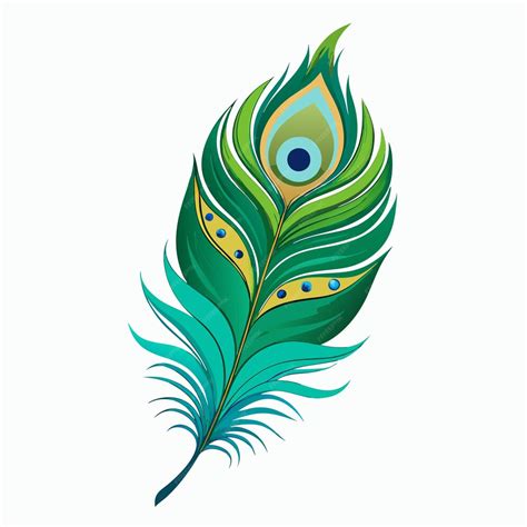 Peacock Feather Illustration Art Premium Ai Generated Vector