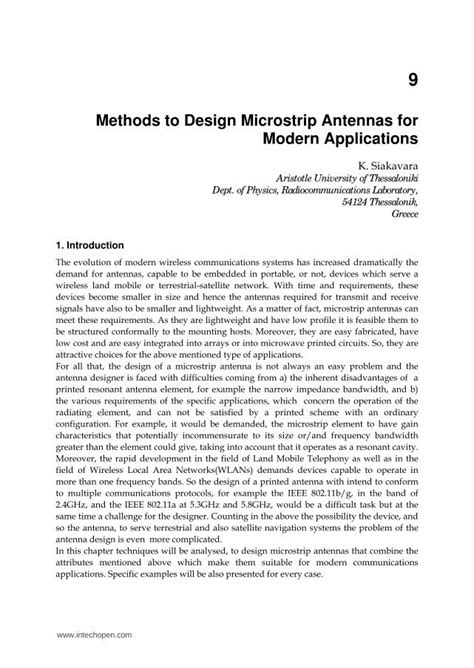 Pdf Methods To Design Microstrip Antennas For Modern … Antenna Design Is Even More