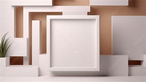 Elegant D Rendering Blank Space Within A Stylish Rectangle White Frame Powerpoint Background
