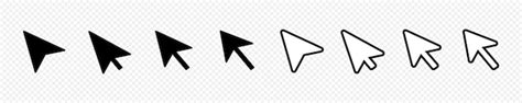 Premium Vector Cursor Icon Set Black Color Flat Style
