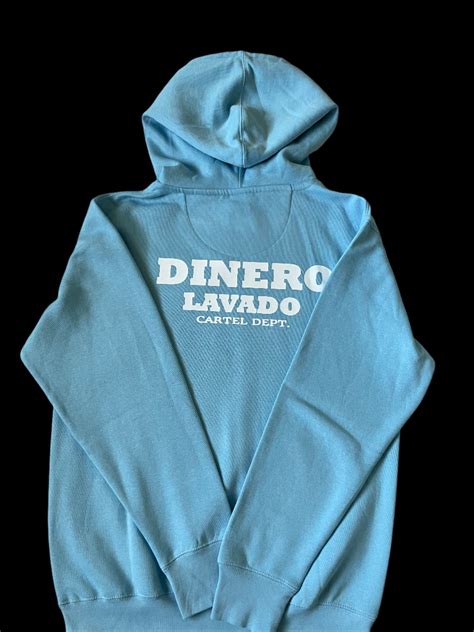 Dinero Lavado Cartel Dept Light Blue Hoodie My Store