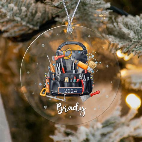 Personalized Electrician Tool Bag Ornament Electrician Flat Ornament