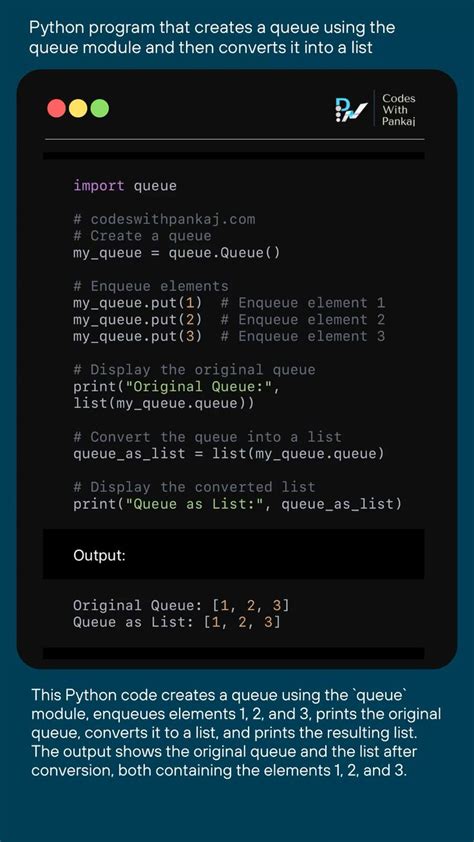 Python Queue Creation And Conversion To List