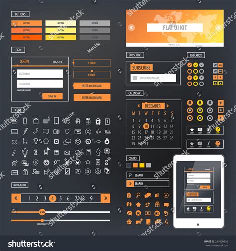 Ui Kit Responsive Web Design Icons Stock Vector Royalty Free Shutterstock