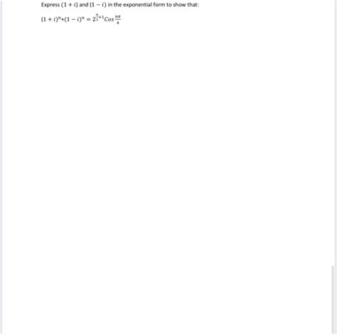 Solved Express I And I In The Exponential Form Chegg Com