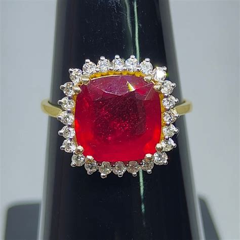 Antique Vintage Style Ruby Diamond Ring 14kygr047 Etsy