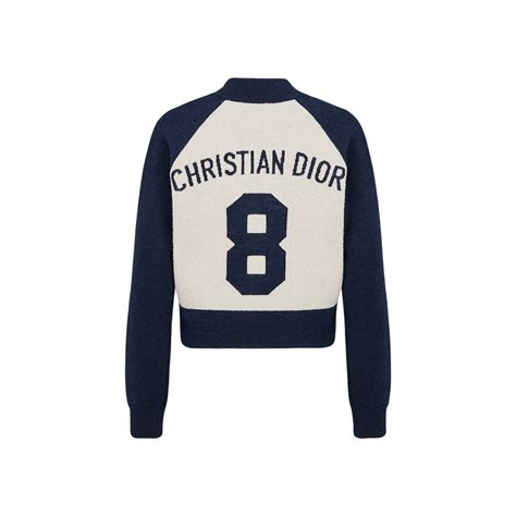 W 디올 크리스찬 디올 8 봄버 자켓 에크루 블루 테크니컬 울 니트 Dior Kream