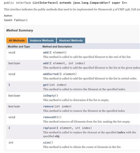 Solved Public Interface List Interface This Interface Chegg