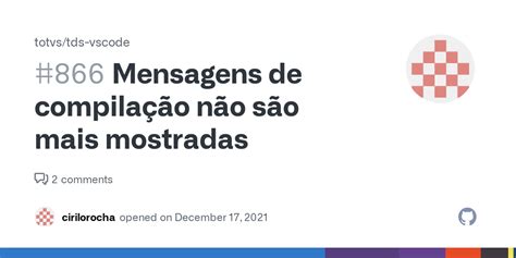 Mensagens de compilação não são mais mostradas Issue totvs tds vscode GitHub