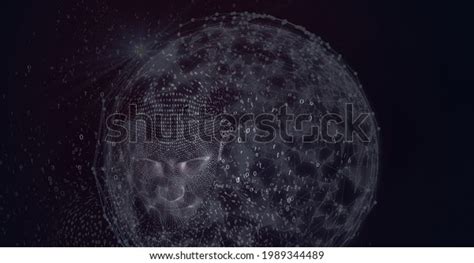 Composition Exploding Human Bust Formed Particles Stock Illustration