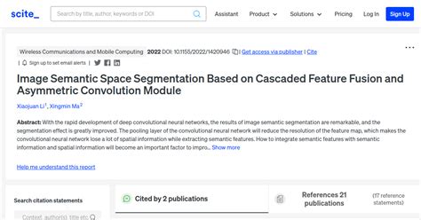 Image Semantic Space Segmentation Based On Cascaded Feature Fusion And Asymmetric Convolution Module