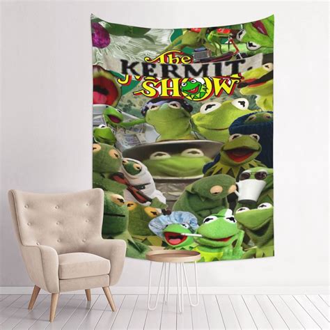 Ker Mit The Fro Tapestry Anime Poster Large Background Wall Art Bedroom