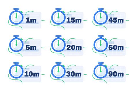 Timer Clock Stopwatch Isolated Set Icons Label Cooking Time Vector Illustration 13212803