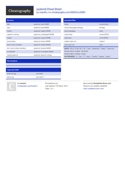 6 Systemd Cheat Sheets Cheat Sheets For Every Occasion