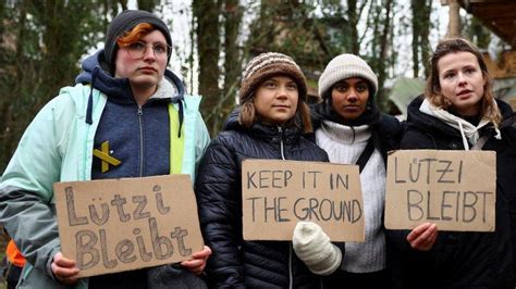Greta Thunberg Detained At German Coal Protest Bbc News