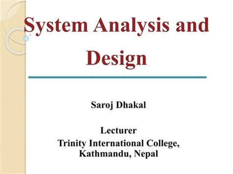 System Analysis Concepts And Roles Sad Ppt