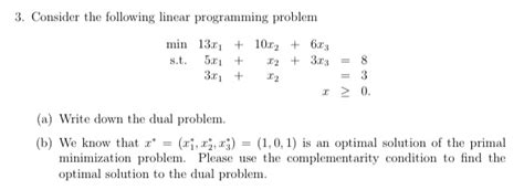 Solved 3 Consider The Following Linear Programming Problem