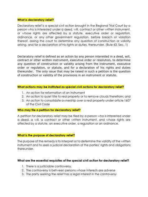 Declaratory Relief Pdf Legal Remedy Declaratory Judgment