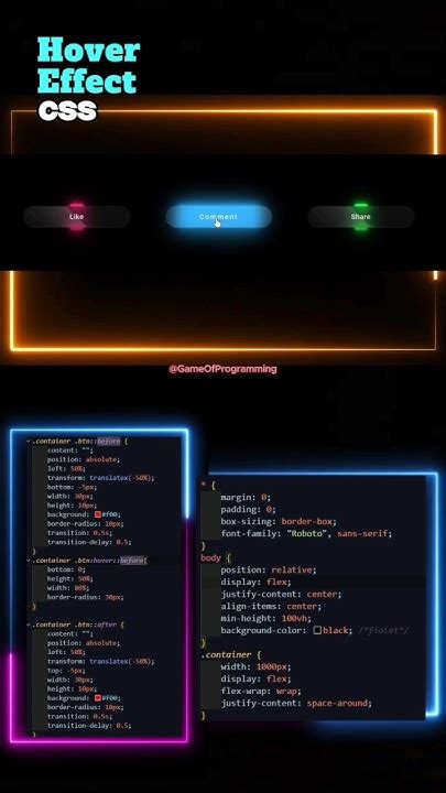 Hover Glow Effect On Multiple Buttons 🔘 With Different Glow Effect 🌟