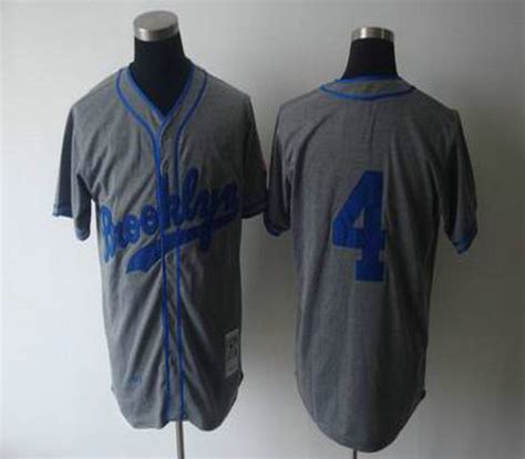 Los Angeles Dodgers 4 Grey Throwback 1945 Jerseys On Salefor Cheap