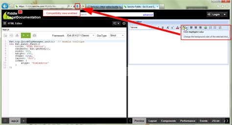 extjs 4 2 html editor tooltip issue in ie 9 stack overflow
