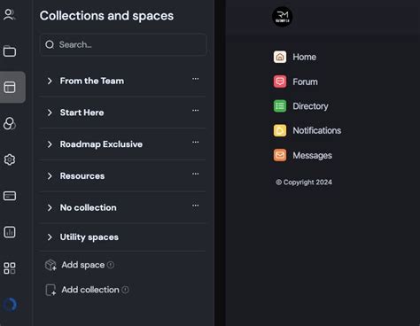 not showing spaces collections