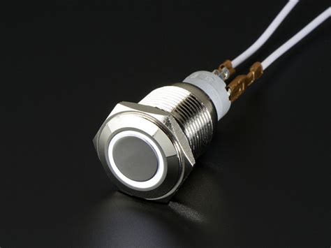 Rugged Metal On Off Switch With White LED Ring Mm White On Off Buy In Australia ADA