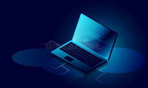 Laptop Analysis Processing Structure Isometric Vector Database Stock