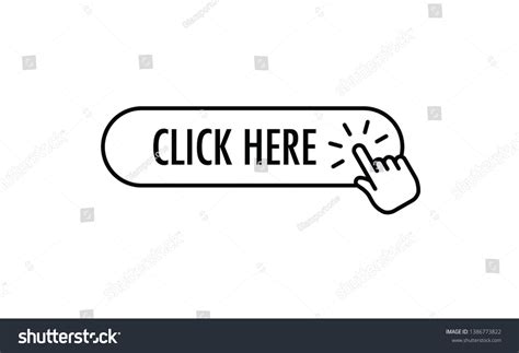 Click Here Button Hand Pointer Clicking Stock Vector Royalty Free