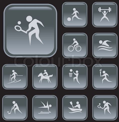 Sport button set | Stock vector | Colourbox