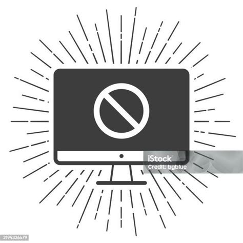 기호가 없는 데스크톱 컴퓨터입니다 흰색 배경에 햇살이 있는 아이콘 개념에 대한 스톡 벡터 아트 및 기타 이미지 개념 검은색 경계 표지 Istock