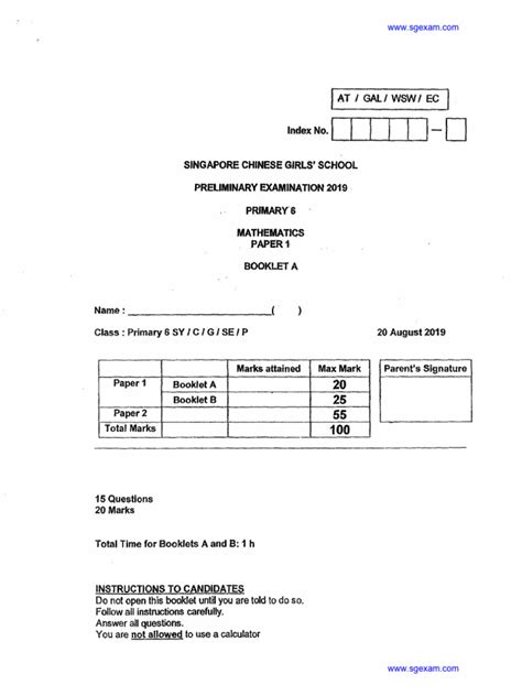 2019 P6 Maths Sa2 Scgs Pdf