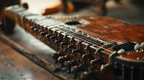 Premium Photo An Ancient Stringed Musical Instrument With A Long Neck