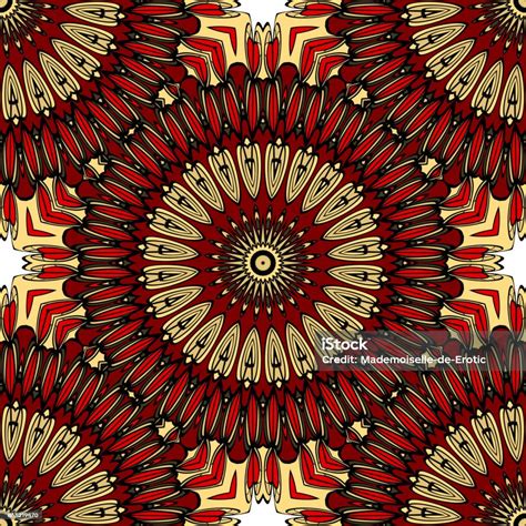 빨간색 골드 색 만화경 디자인 원활한 무늬 벡터 일러스트 레이 션 0명에 대한 스톡 벡터 아트 및 기타 이미지 0명 금