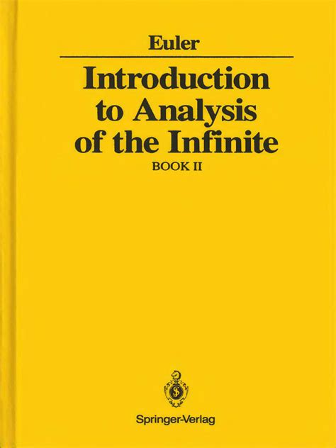 Introduction To Analysis Of The Infinite Book Ii Euler