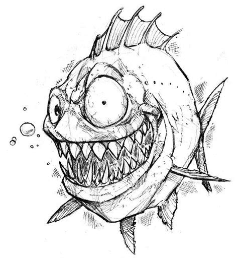 Pin By Izabella Coleman On •drawing• Fish Drawings Badass Drawings