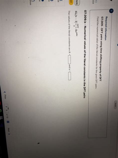 Solved Required Information 07 009 Dft Pairs Using Time