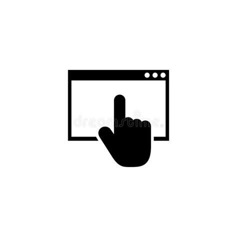 interactive click icon featuring a hand pointer and browser window