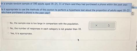 Solved N A Simple Random Sample Of 100 Adults Aged 18−2511