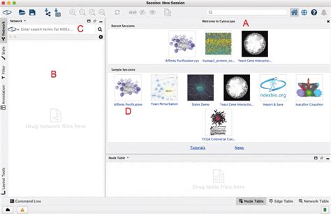 Cytoscape Desktop Application Interface A Welcome Screen B Download Scientific Diagram